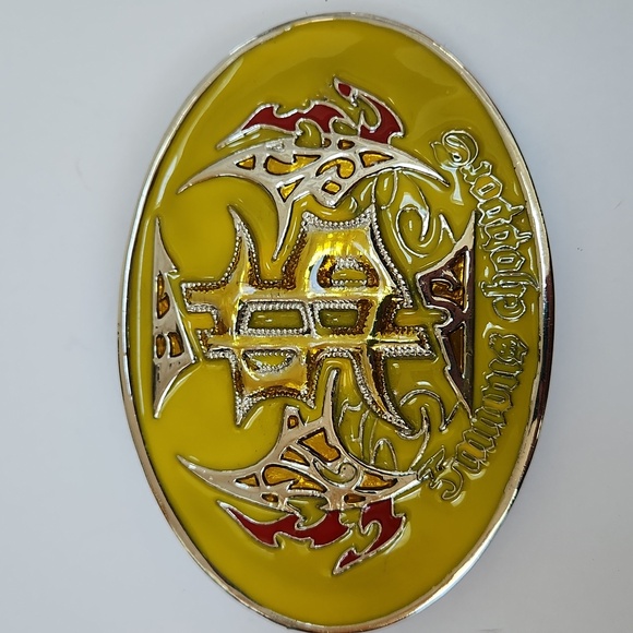 Accessories | Large Yellow Famous Choppers Belt Buckle Biker Goth Core ...